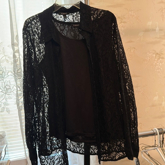 Elementz | Tops | Elementz Lace Shirt With Tank | Poshmark